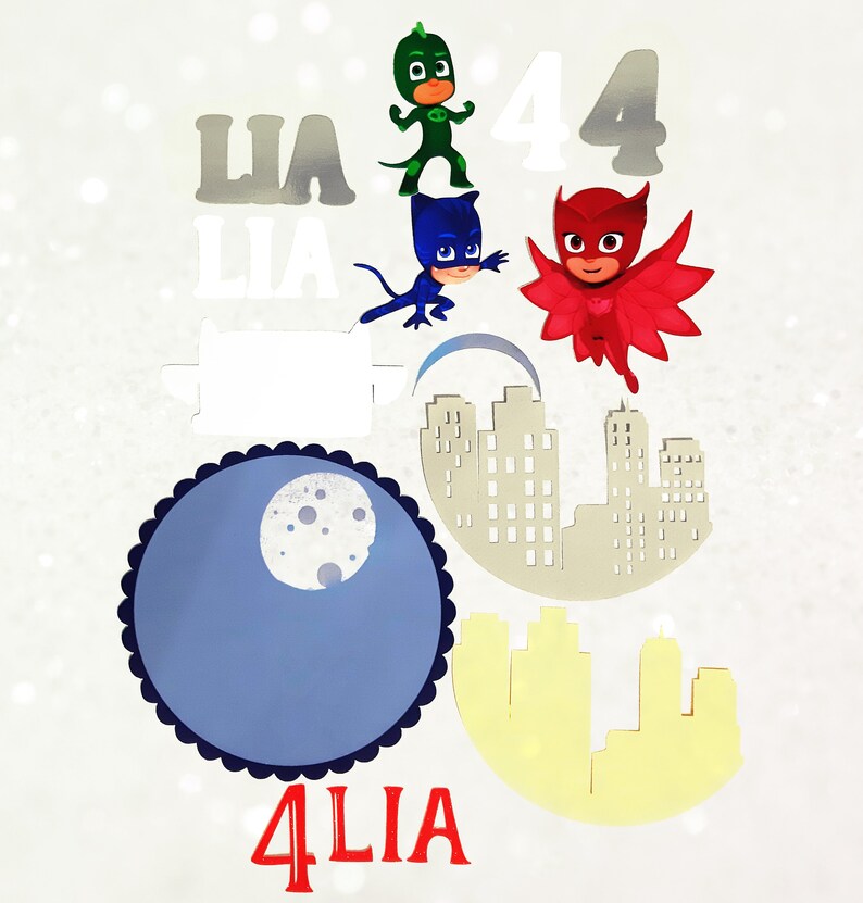 PJ Mask Cake Topper,pjmasks, Superhero Cake Topper, Kids Cake Toppers ...