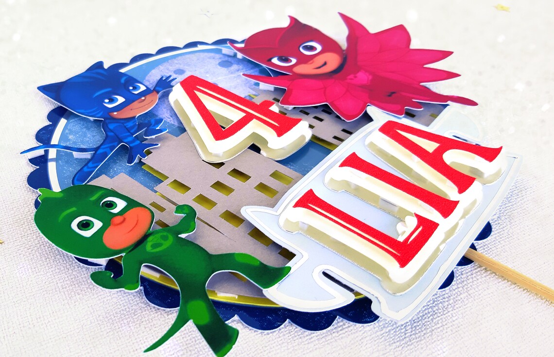 PJ Mask Cake Topper,pjmasks, Superhero Cake Topper, Kids Cake Toppers ...