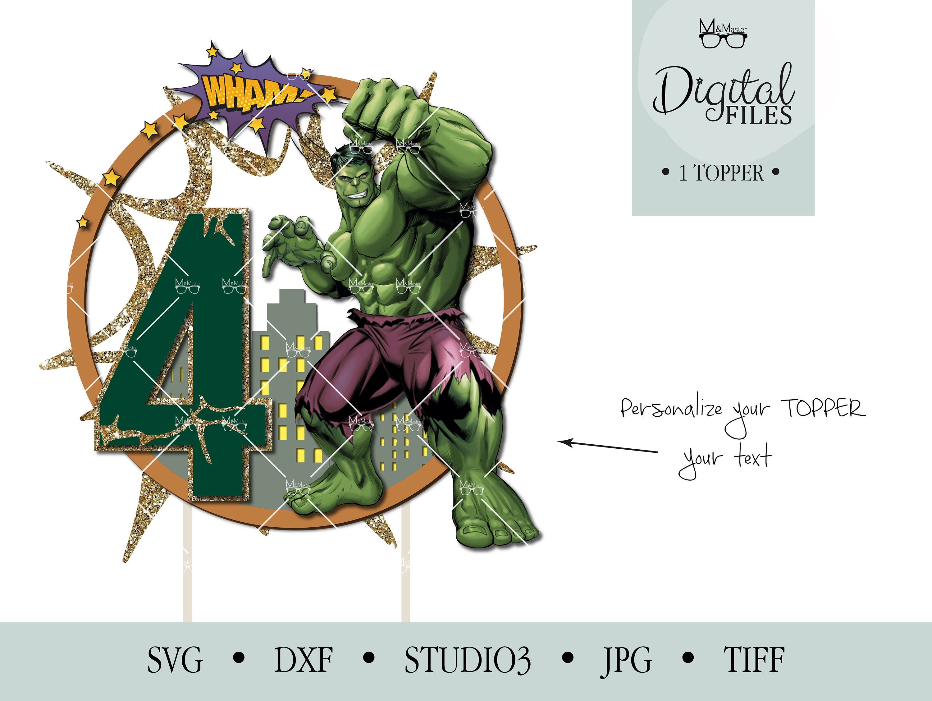 Hulk Cake Toppers, Hulk Birthday Cake Topper SVG, Digital File, Custom ...