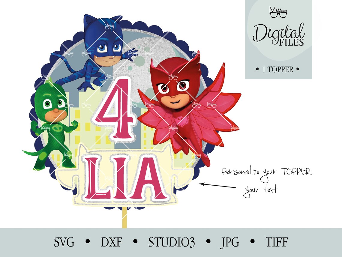 PJ Mask Cake Topper,pjmasks, Superhero Cake Topper, Kids Cake Toppers ...