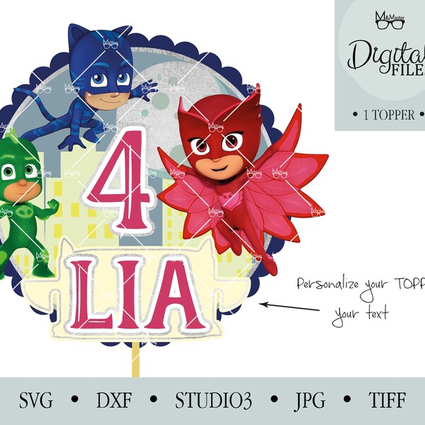 Pj Masks Cake Topper - Etsy Australia