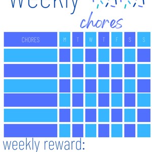 Modern Weekly Chore Chart Printable - Etsy