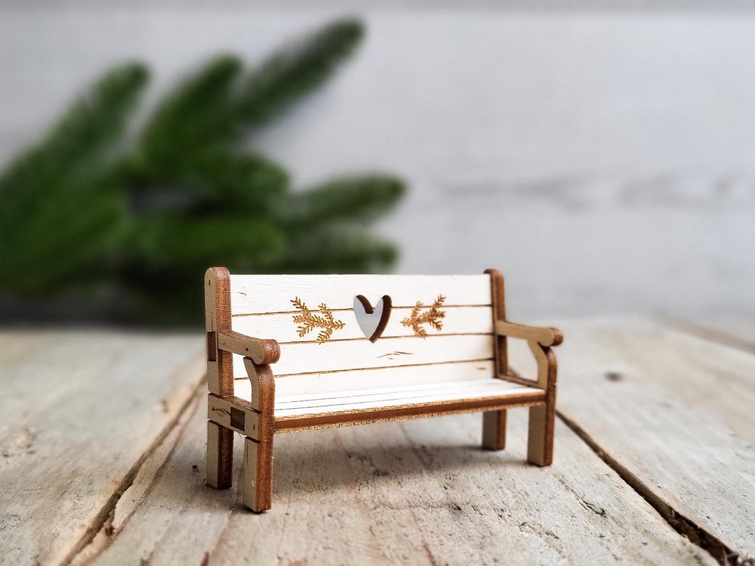 Gnome Bench Miniature Made of Wood Gnome Accessories Gnome Furniture - Etsy