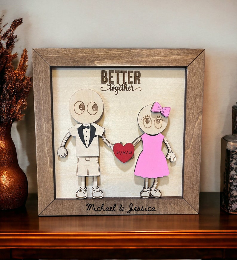 Personalized Couple Wooden Sign Valentines Day Gift for Her/him Couple ...