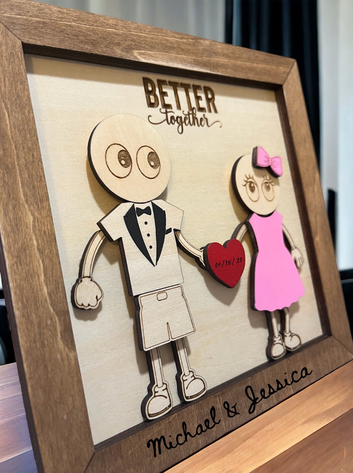 Personalized Couple Wooden Sign Valentines Day Gift for Her/him Couple ...