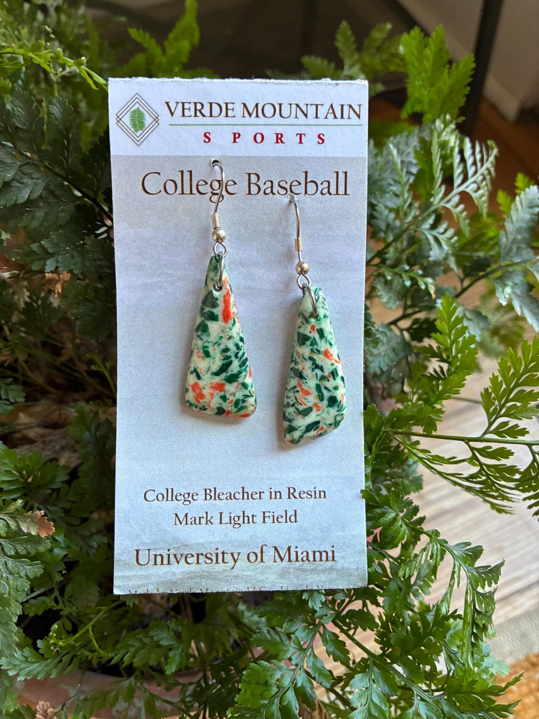 Repurposed University of Miami, Mark Light Field Seat in Resin Earrings ...