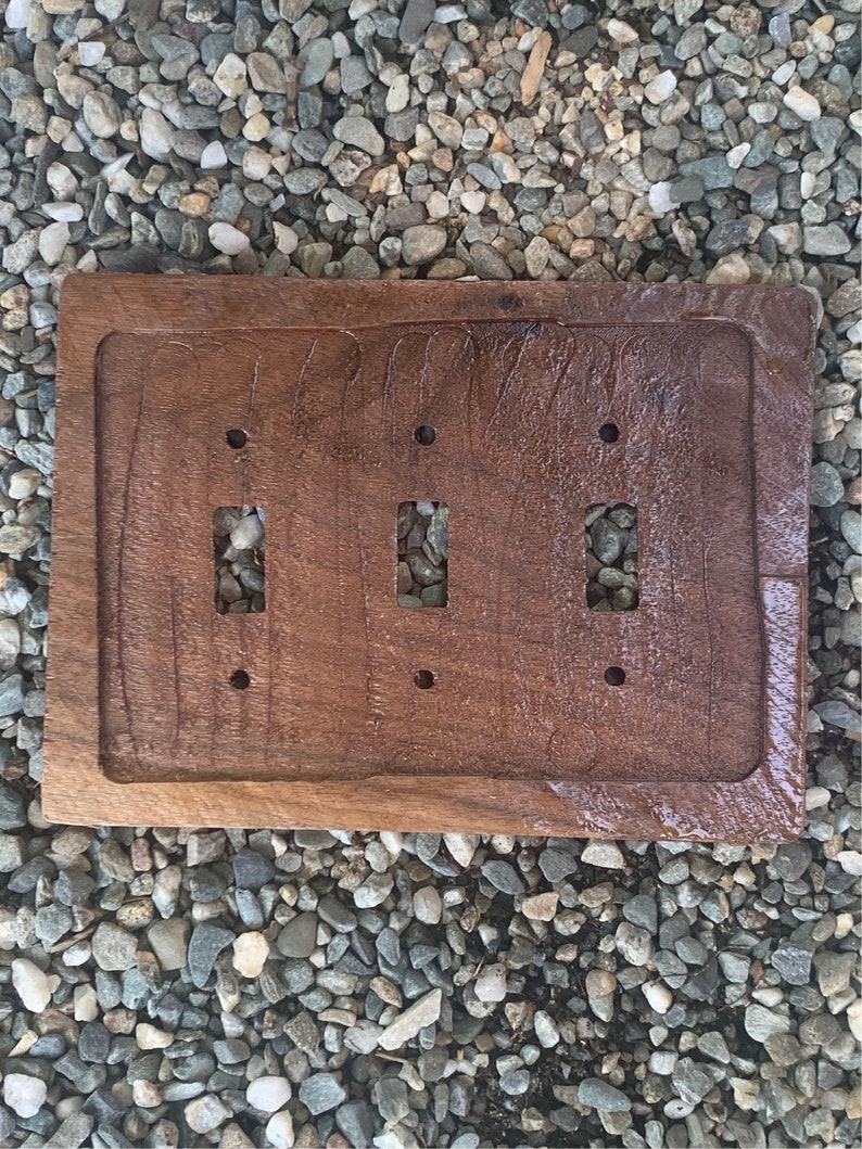 Vermont Black Walnut Wood Triple Light Switch Cover Home Decor DIY ...