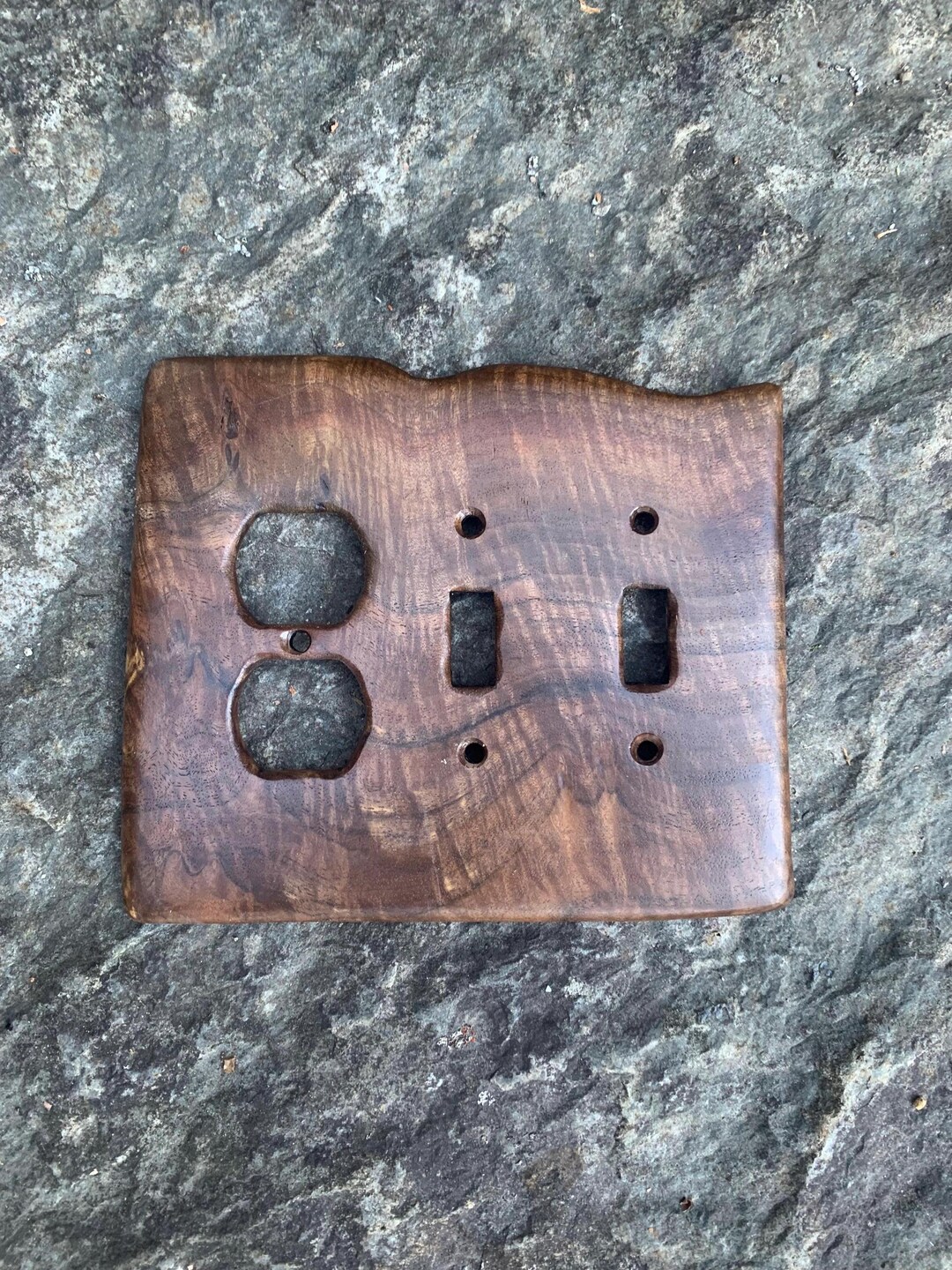 Burl Wood Triple Light Switch Cover Home Decor DIY Accents for Everyone-outlet With 2 Toggle ...