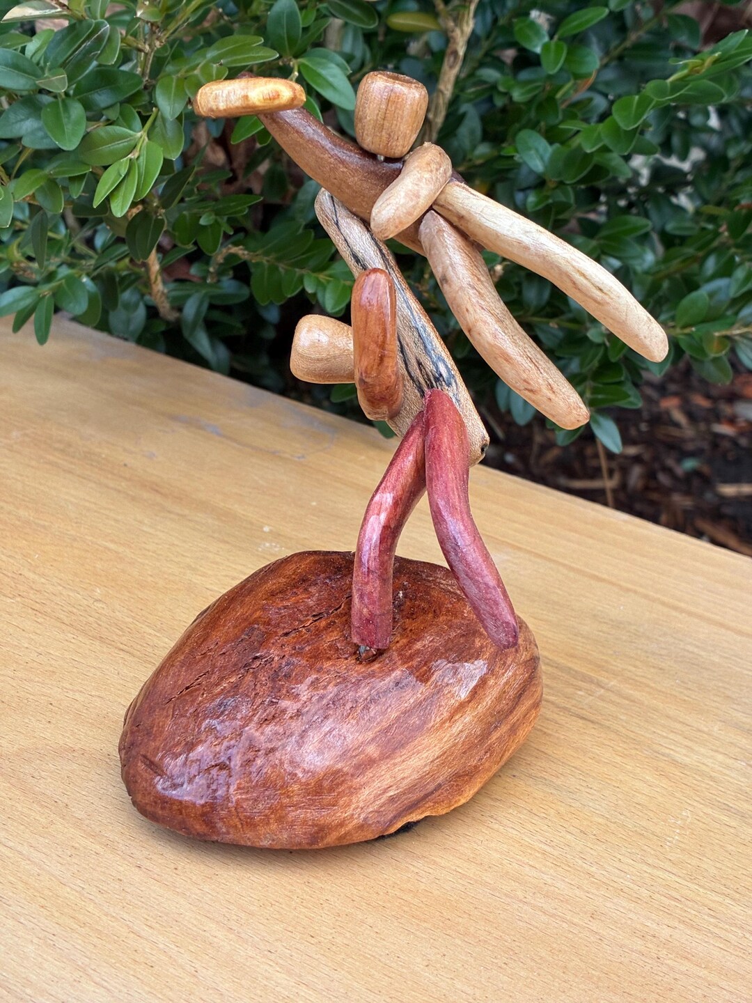 Ultimate Frisbee Sky’d Mini Sculpture on Wood Base Made From Figured ...