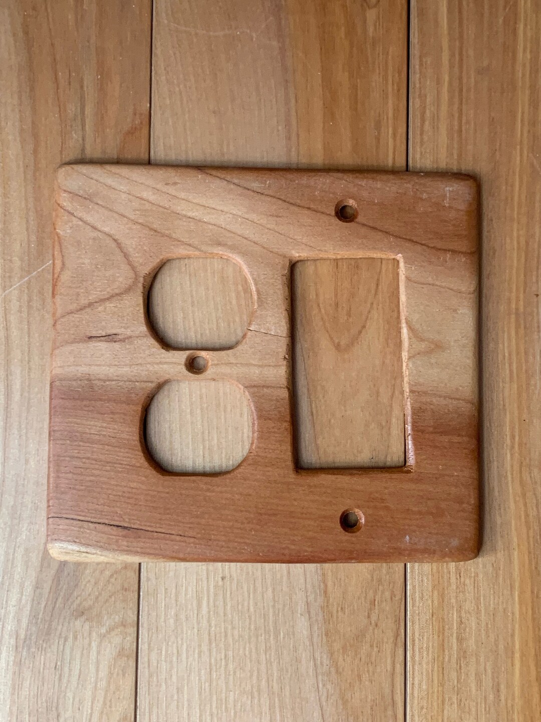 American Cherry Double Switch Cover. Gfi/outlet. Handmade Switch Plate ...