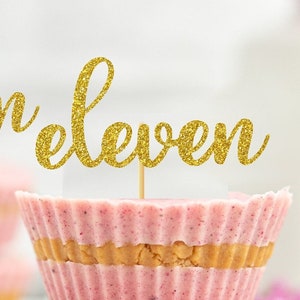 11th Birthday Cupcake Toppers Number Eleven Cupcake Topper Glitter ...
