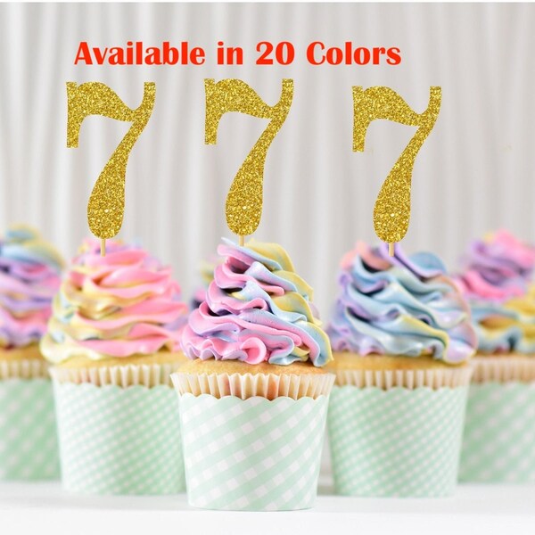7th Birthday Cupcake Toppers - Etsy