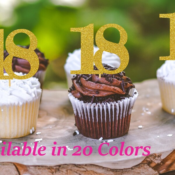 18th Cupcake Topper - Etsy