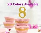 ANY NUMBER 8th Birthday Cupcake Toppers 2 Inches Tall | Etsy