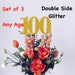 100th Birthday Centerpiece (set of 3) Single or Double Side Glitter ...