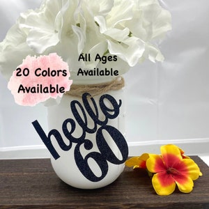 60th Birthday Decorations Number Cutout for Centerpiece (20 Colors ...