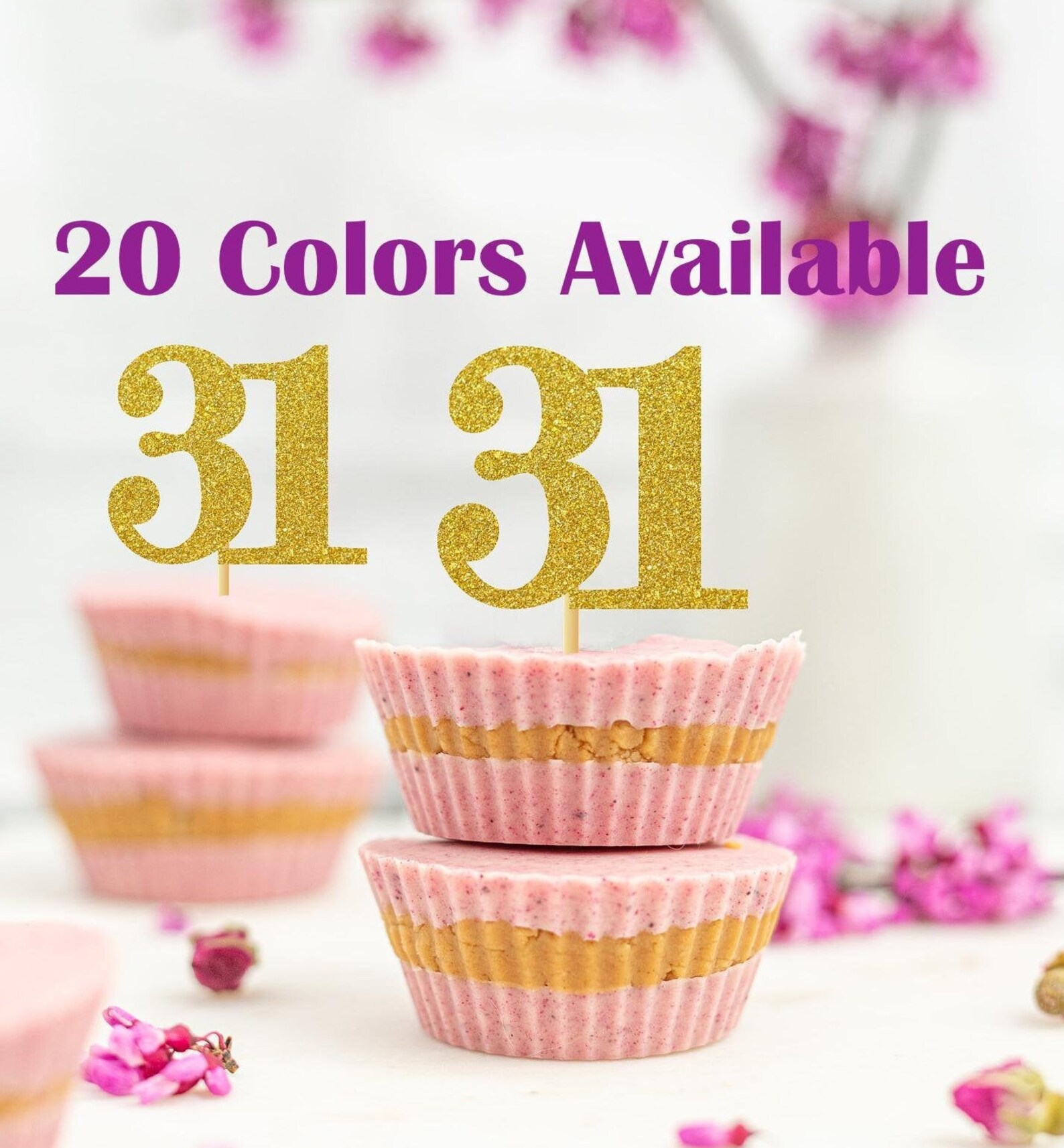 Any Number 31st Birthday Cupcake Toppers 2 Inches Tall - Etsy