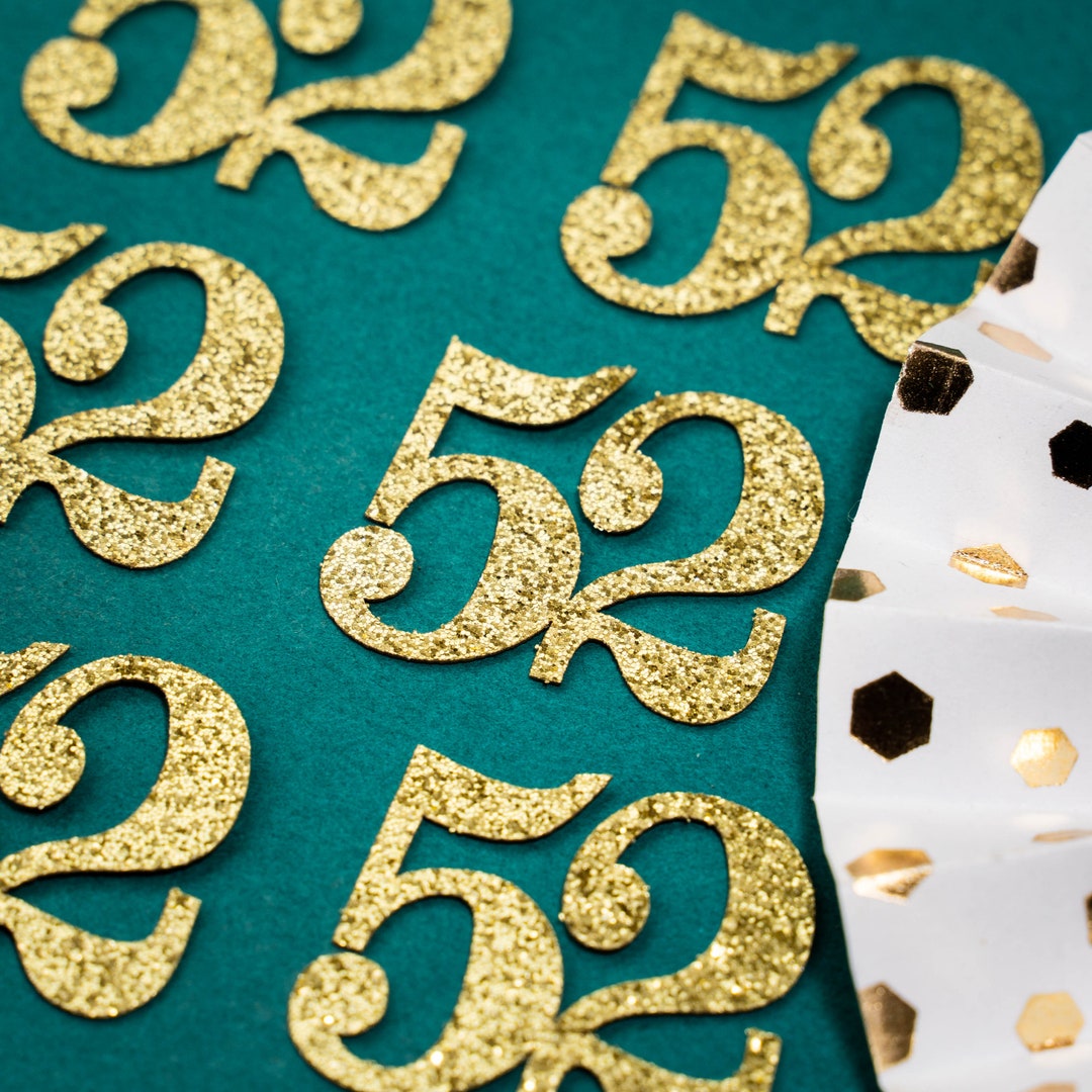 52nd Birthday Confetti Party Favors 52nd Anniversary Decorations Party ...