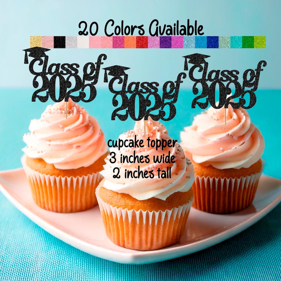 Class of 2026 Cupcake Toppers (SET of 12) Graduation 2026 Cupcake ...