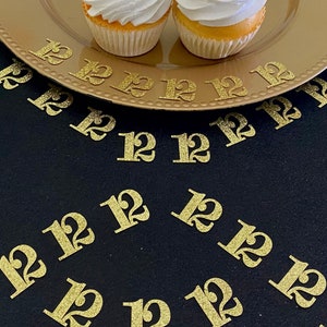 Any Number 12th Birthday Confetti 1 Inch Number 12 Glitter Confetti ...