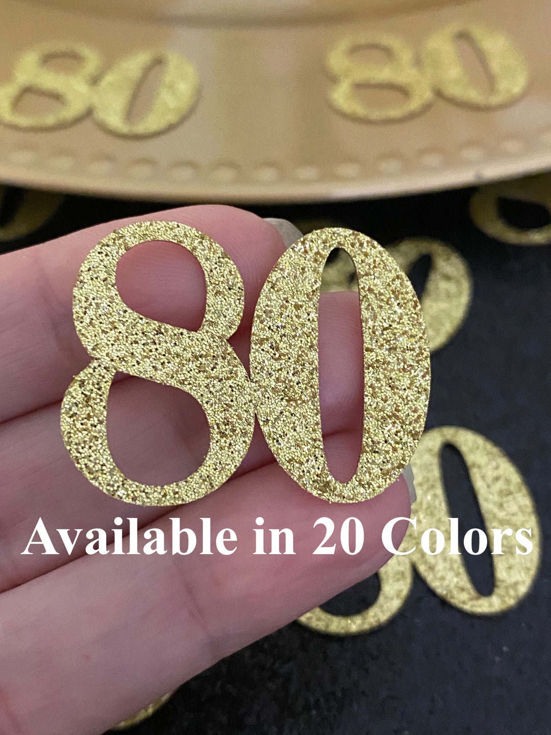 80th Birthday Confetti (1 Inch ) Adult Party Glitter 80th Birthday ...