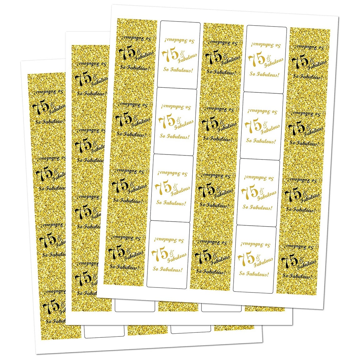 75 and Fabulous | Set of 60 Glossy Stickers | 75th Birthday Labels for ...