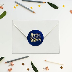 Happy Birthday Stickers (set of 40) 2 Inch Big Round Glossy Labels ...