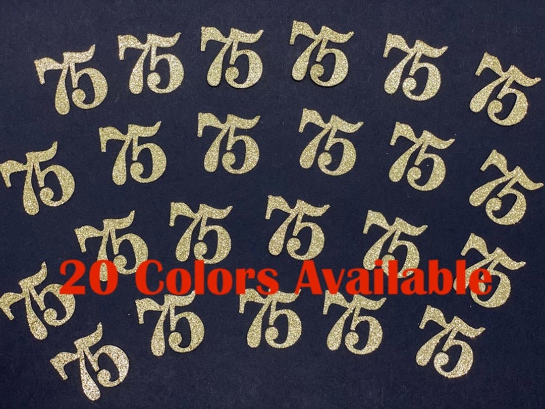 75th Birthday Confetti (set of 50) Birthday Gold Glitter Confetti Party ...