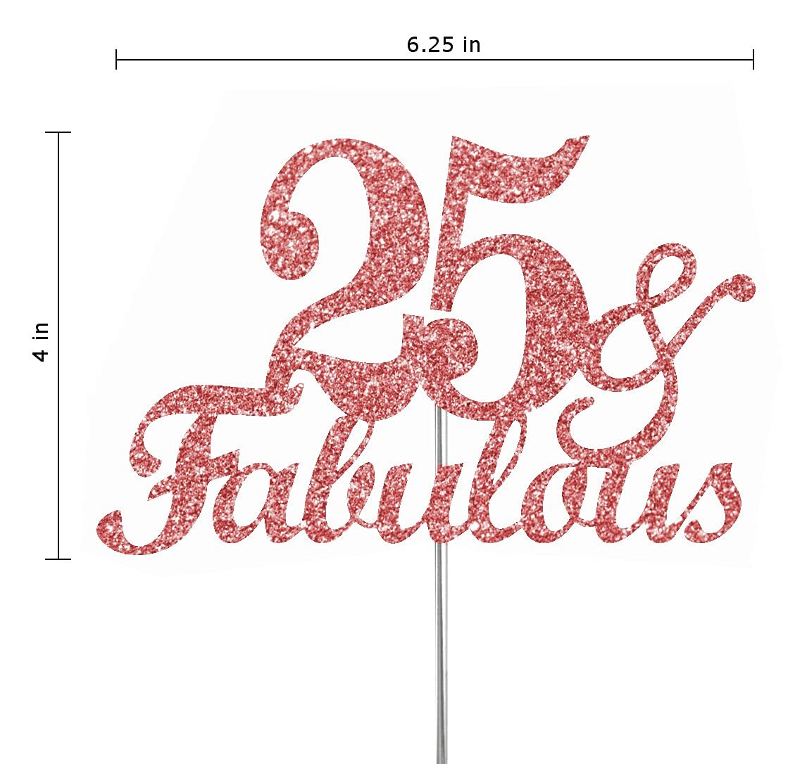 25th Birthday Cake Topper 25 & Fabulous Cake Topper double - Etsy