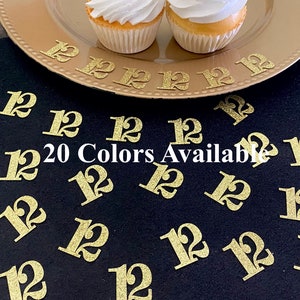 Any Number 12th Birthday Confetti 1 Inch Number 12 Glitter Confetti ...