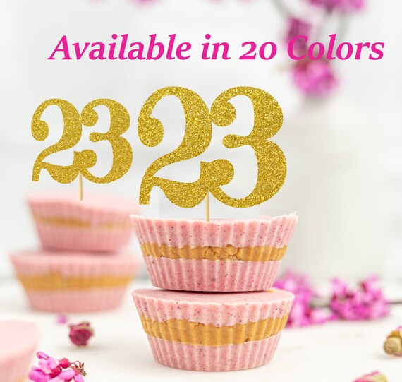 Any Number 23rd Birthday Cupcake Toppers 2 Inches Tall Any | Etsy