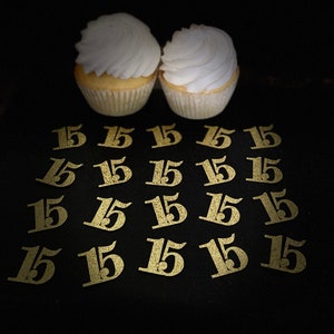 15th Birthday Confetti (1 Inch ) Number 15 Glitter Confetti Party ...