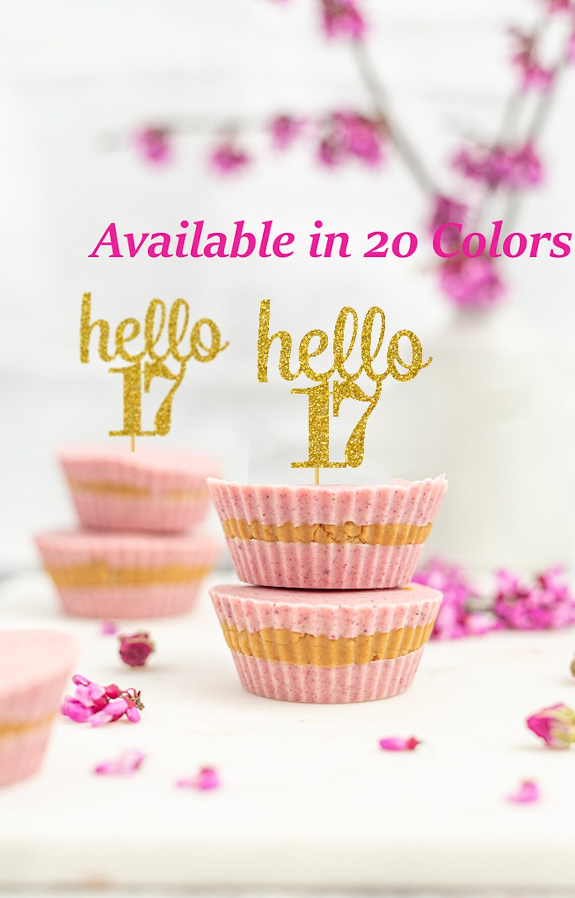 Any Number Hello 17 Cupcake Toppers 17th Birthday Age Cupcake - Etsy