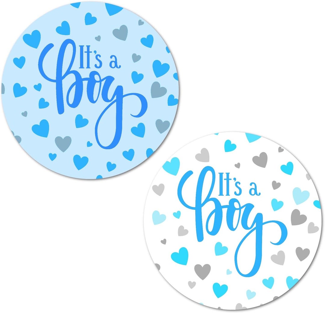 SET OF 40 Blue It’s a Boy Stickers 2 Inch Big Round Glossy Labels - Etsy