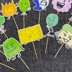 Set of 12 BFDI Cupcake Toppers (2.5 Inches) - Battle for Dream Island ...