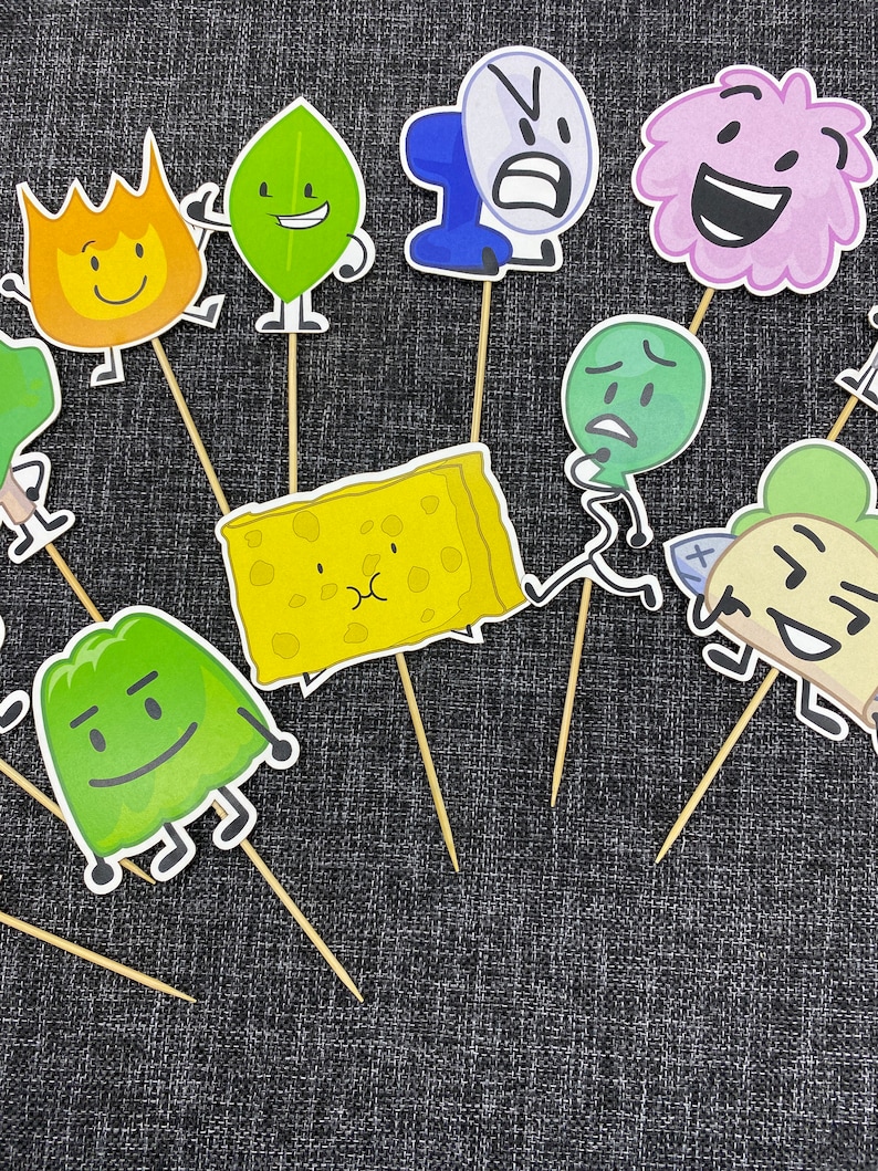 Set of 12 BFDI Cupcake Toppers (2.5 Inches) - Battle for Dream Island ...