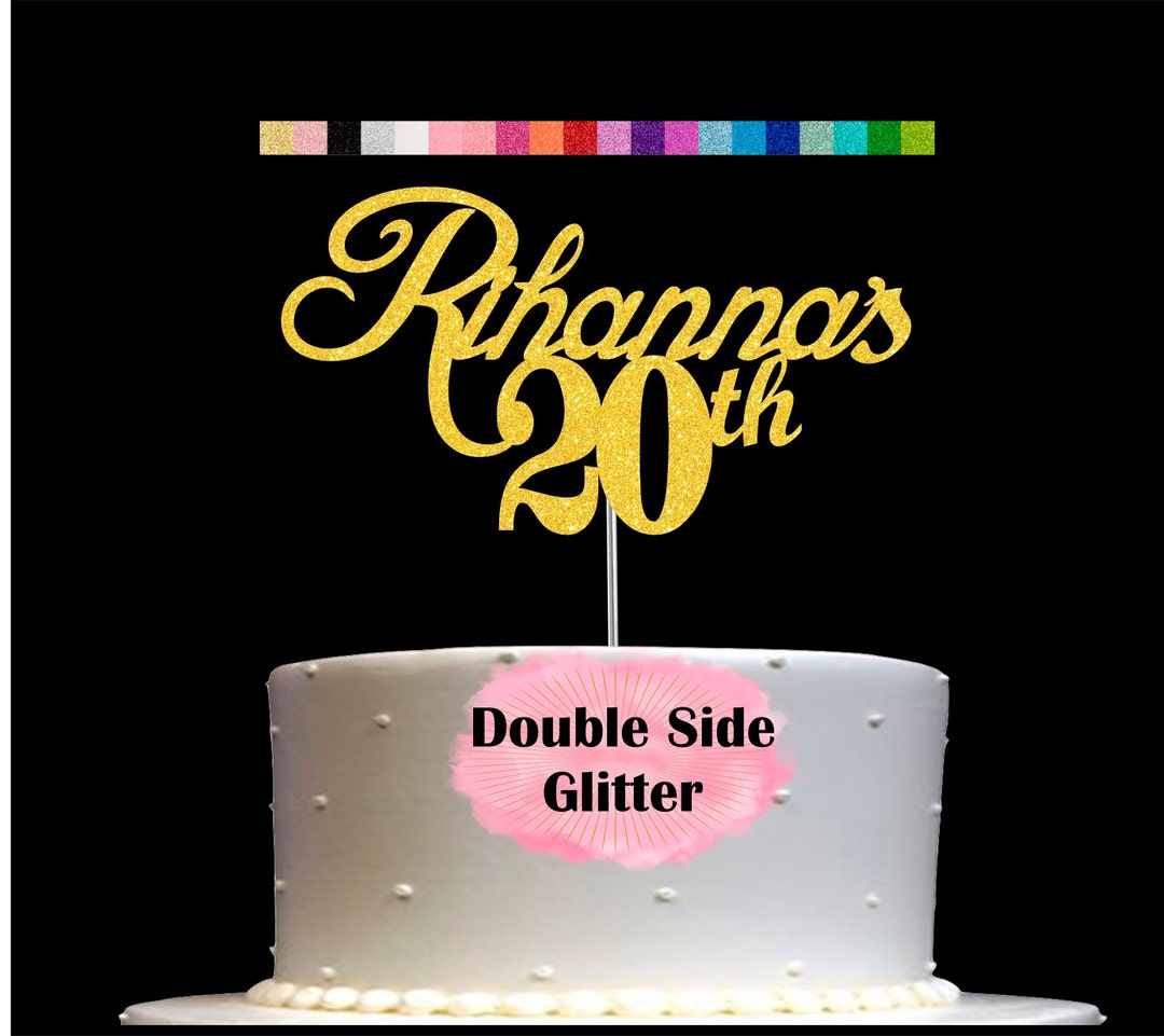 20th Birthday Cake Topper | Age 20 Number 20 | Personalized Name and ...