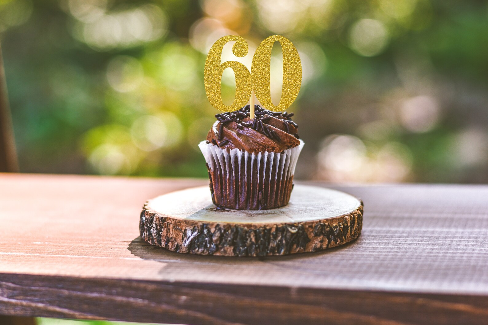 60th Birthday Cupcake Toppers | Glitter Number 60 Decorations | 60th ...