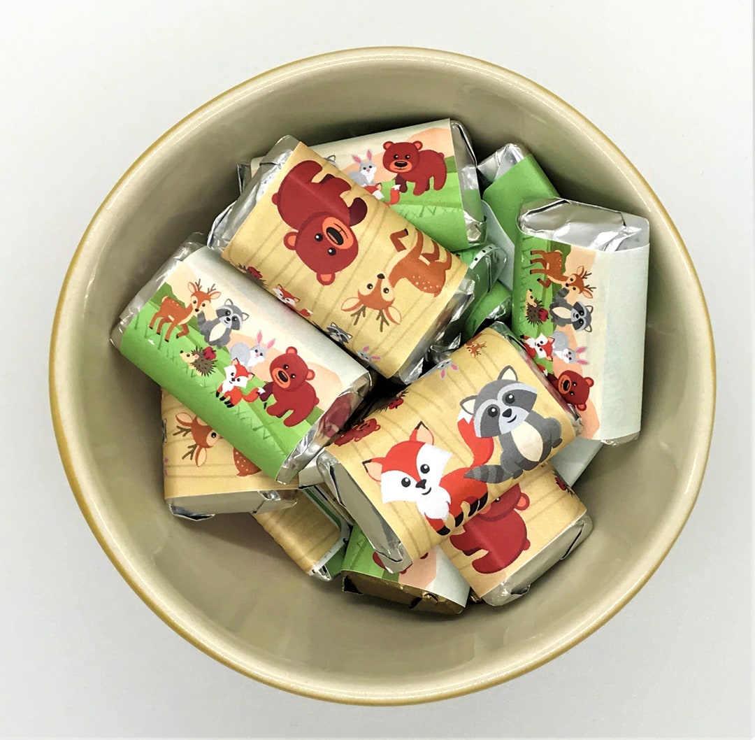 60 Forest Animals Miniature Candy Bar Wrapper Woodland Creatures Mini ...