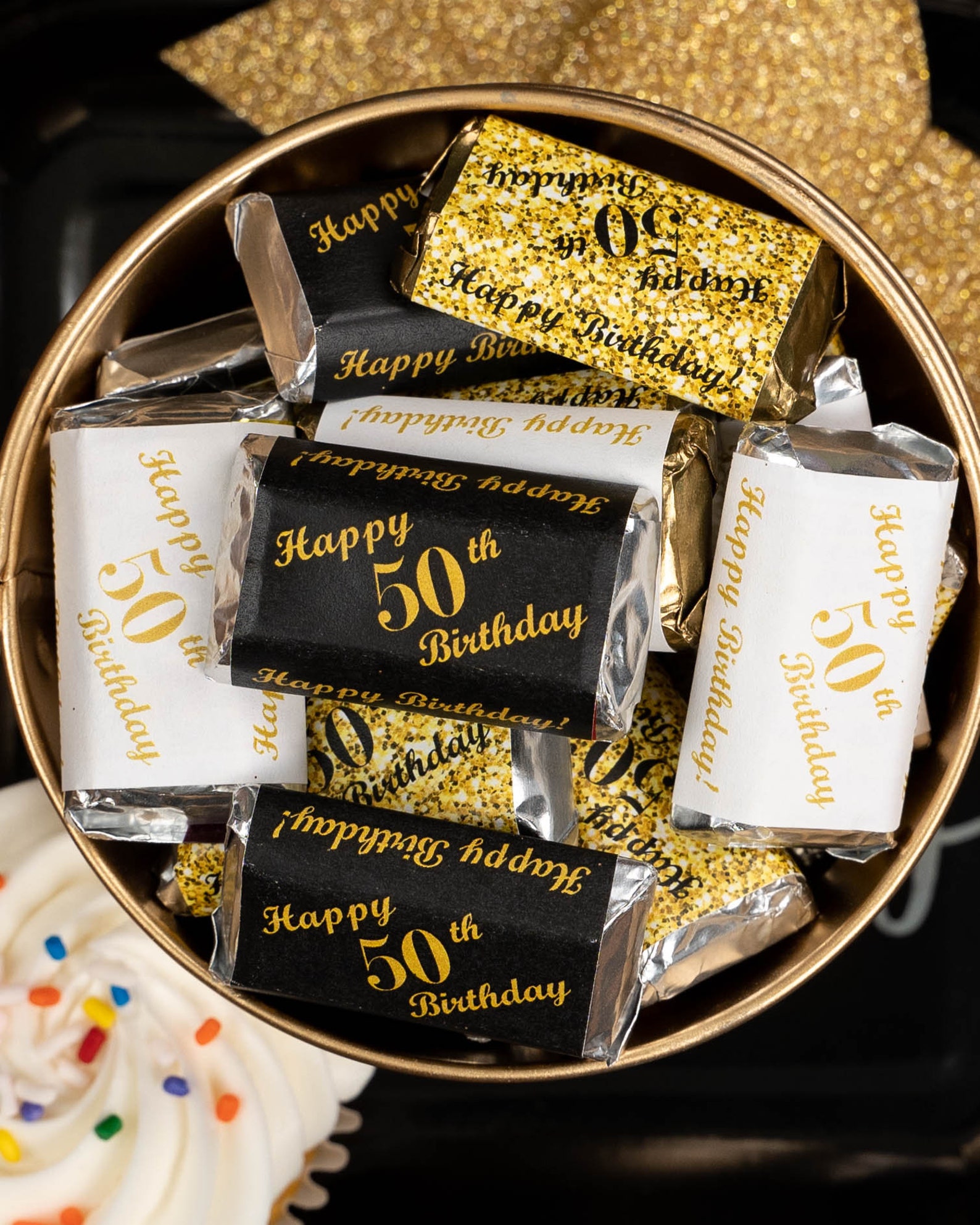 Any Age 50th Birthday Miniature Candy Bar Wrapper Set Of 60 Etsy
