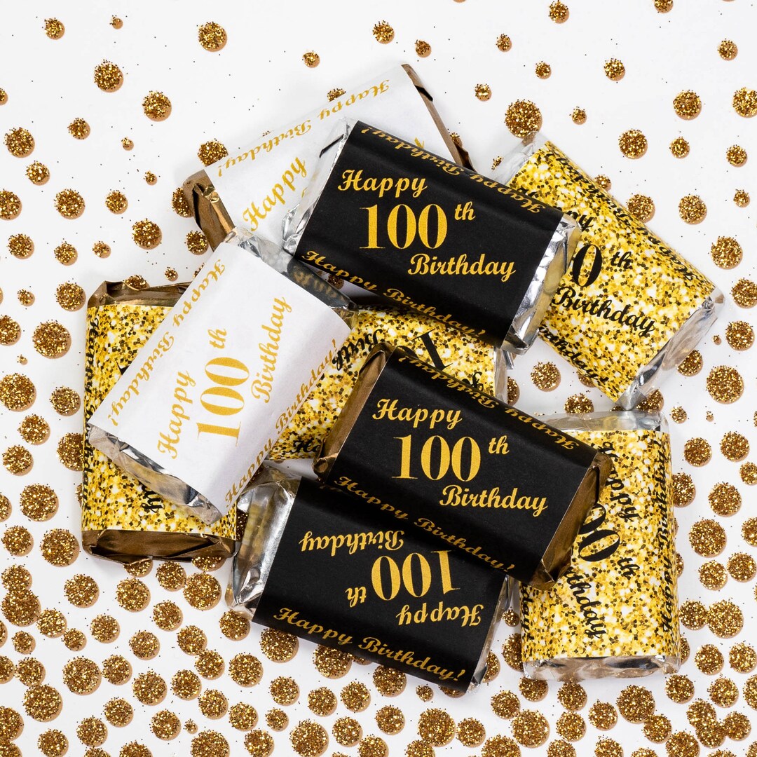 100th Birthday Party Favors Set of 60 Glossy Stickers Labels for ...