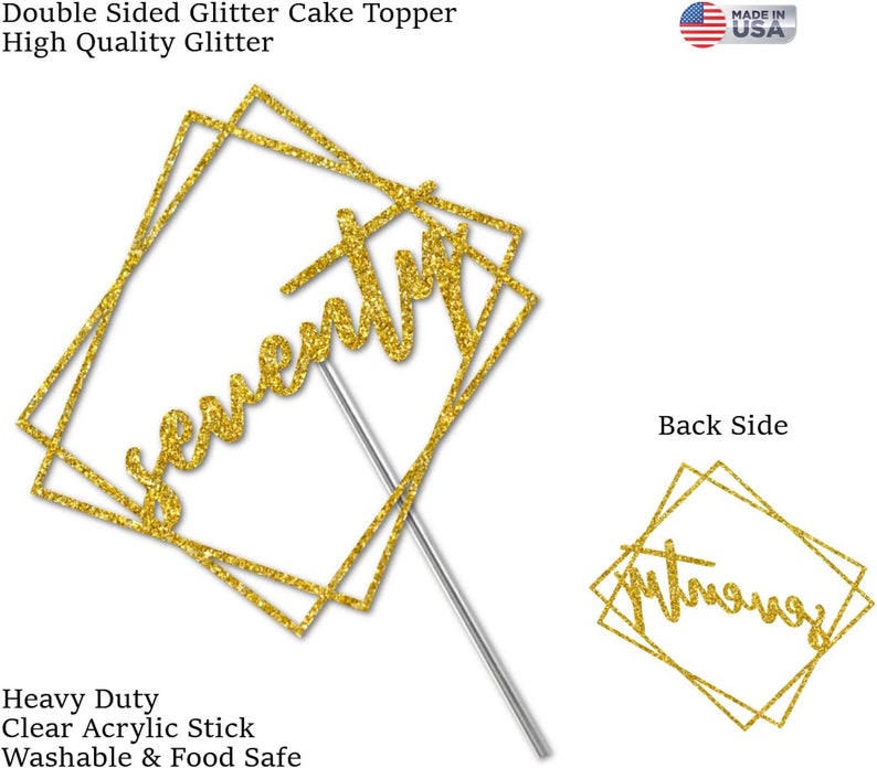 70th Birthday Cake Topper | Seventy Cake Topper | Modern Chic Party ...