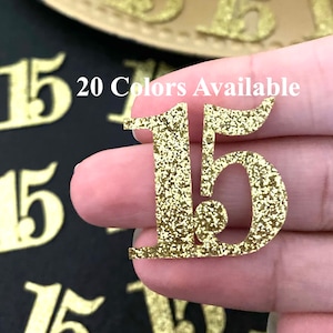 15th Birthday Confetti (1 Inch ) Number 15 Glitter Confetti Party ...