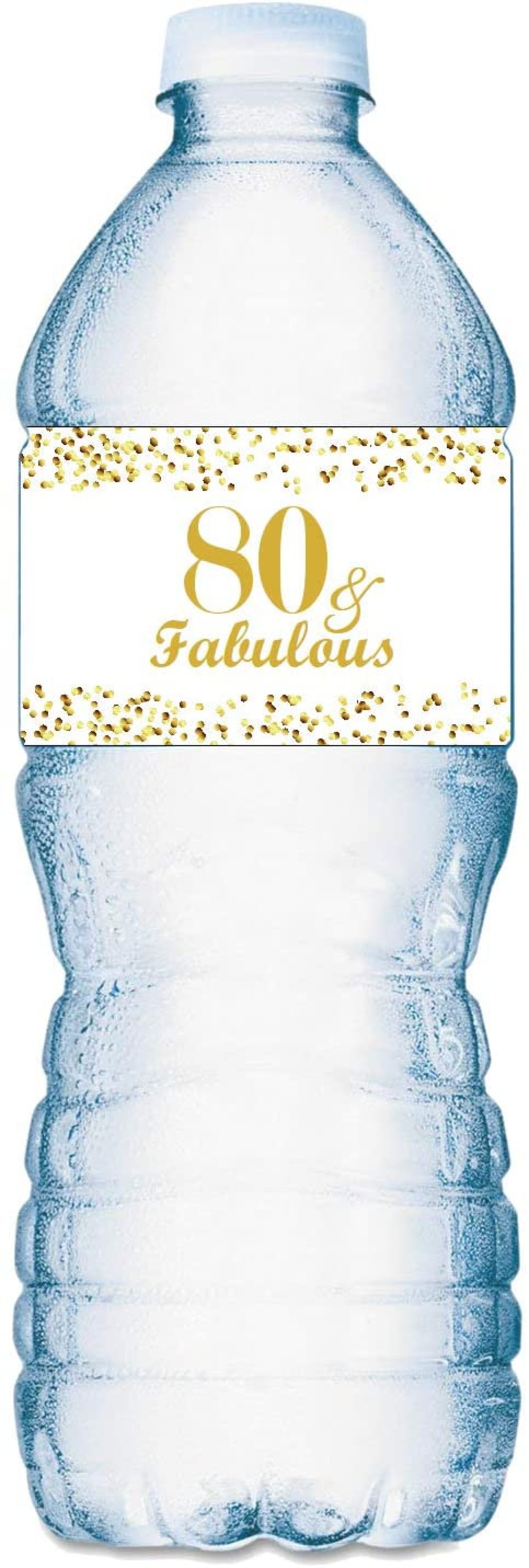 Any Number 80 and Fabulous Birthday Water Bottle Glossy | Etsy