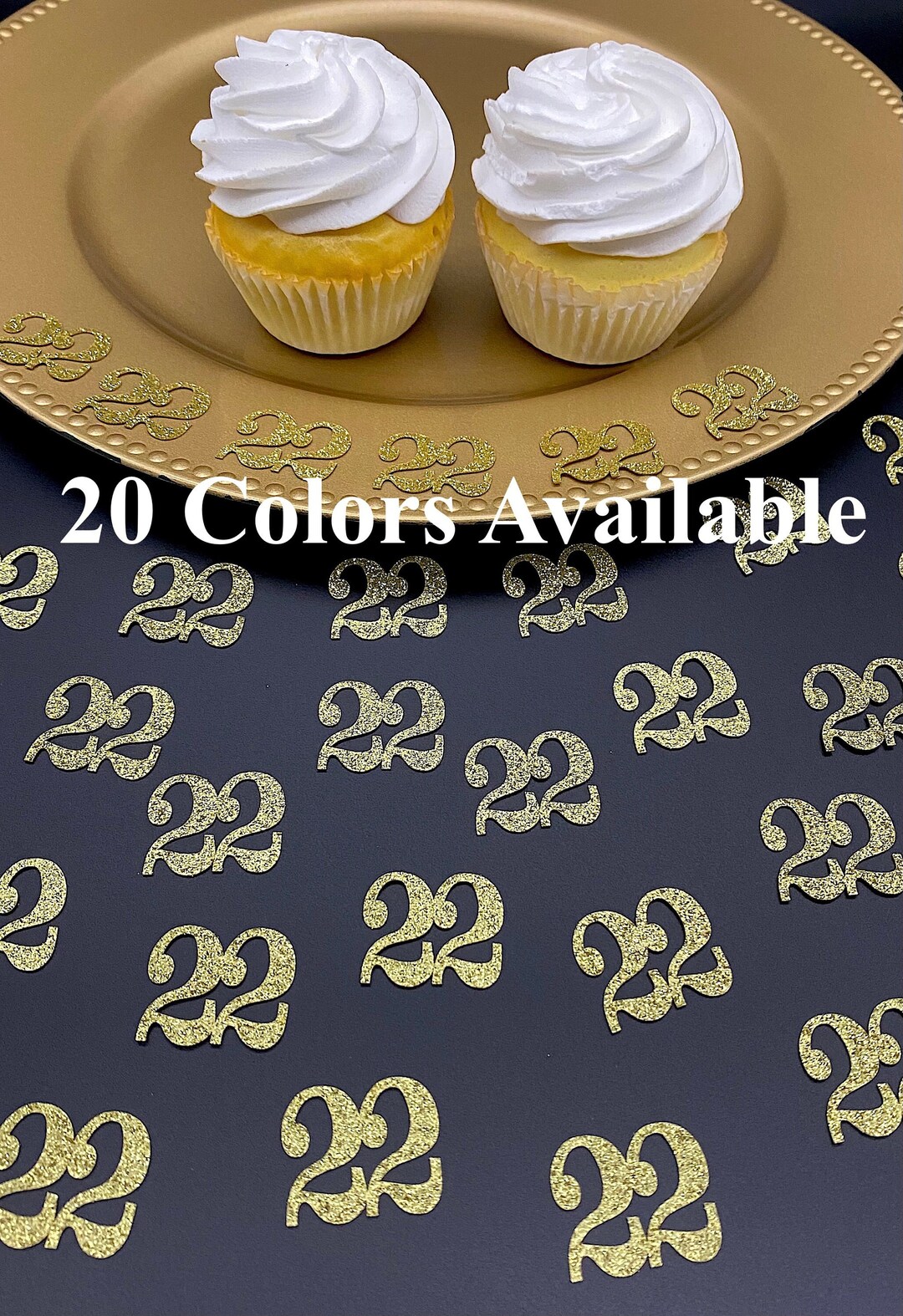 22nd Birthday Confetti (1 Inch ) Number 22nd Glitter Confetti Party ...