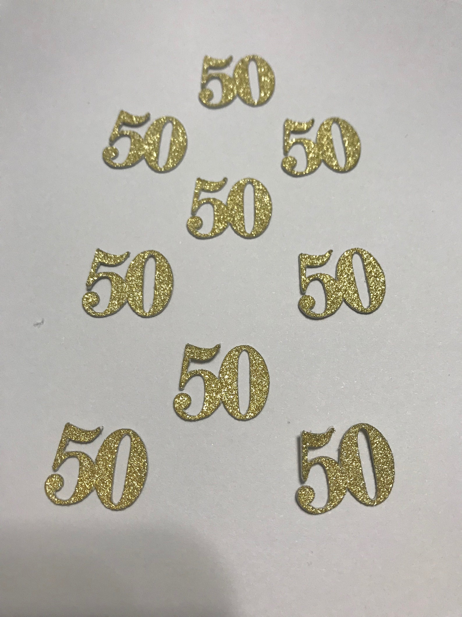 50th Anniversary (set of 50) Gold Glitter Confetti 50th Party Favors ...