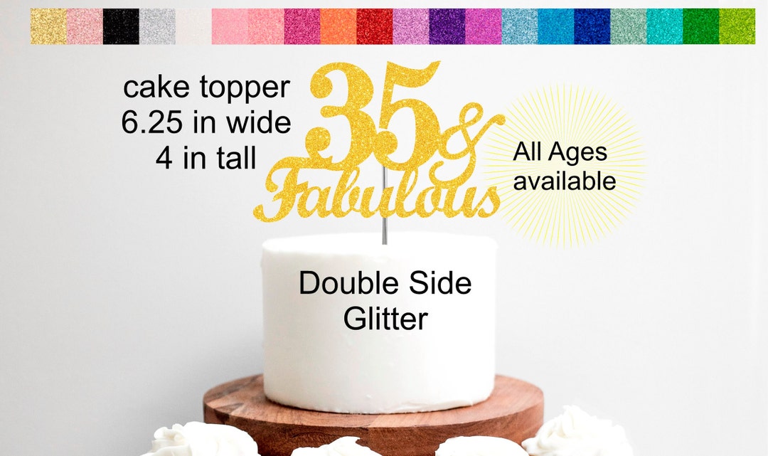 35th Birthday Cake Topper Cupcake Topper and Banner Complete Set 35 ...