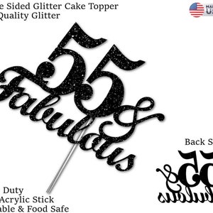 55th Birthday Cake Topper 55 and Fabulous Cake Topper double | Etsy Canada