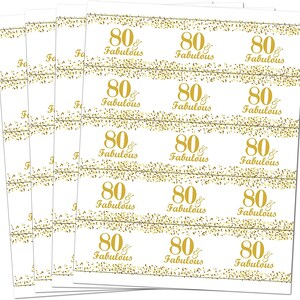 Any Number 80 and Fabulous Birthday Water Bottle Glossy Waterproof ...