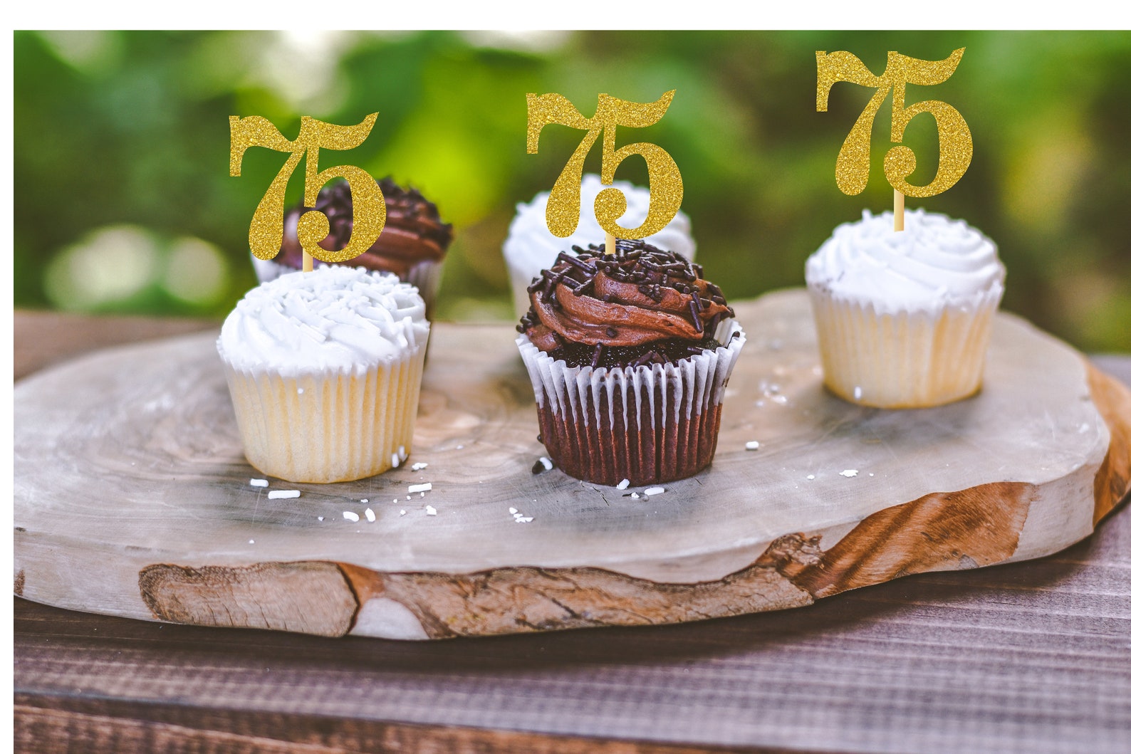 ANY NUMBER 75th Birthday Cupcake Toppers 2 Inches Tall - Etsy